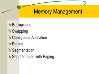 Memory management | PPT