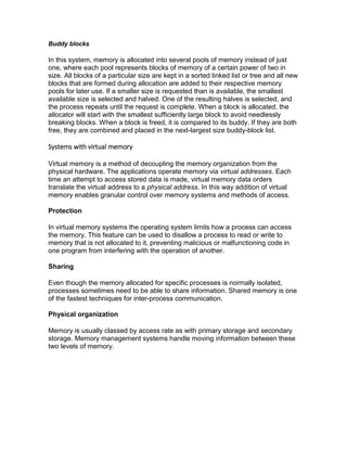 Opetating System Memory management | DOCX
