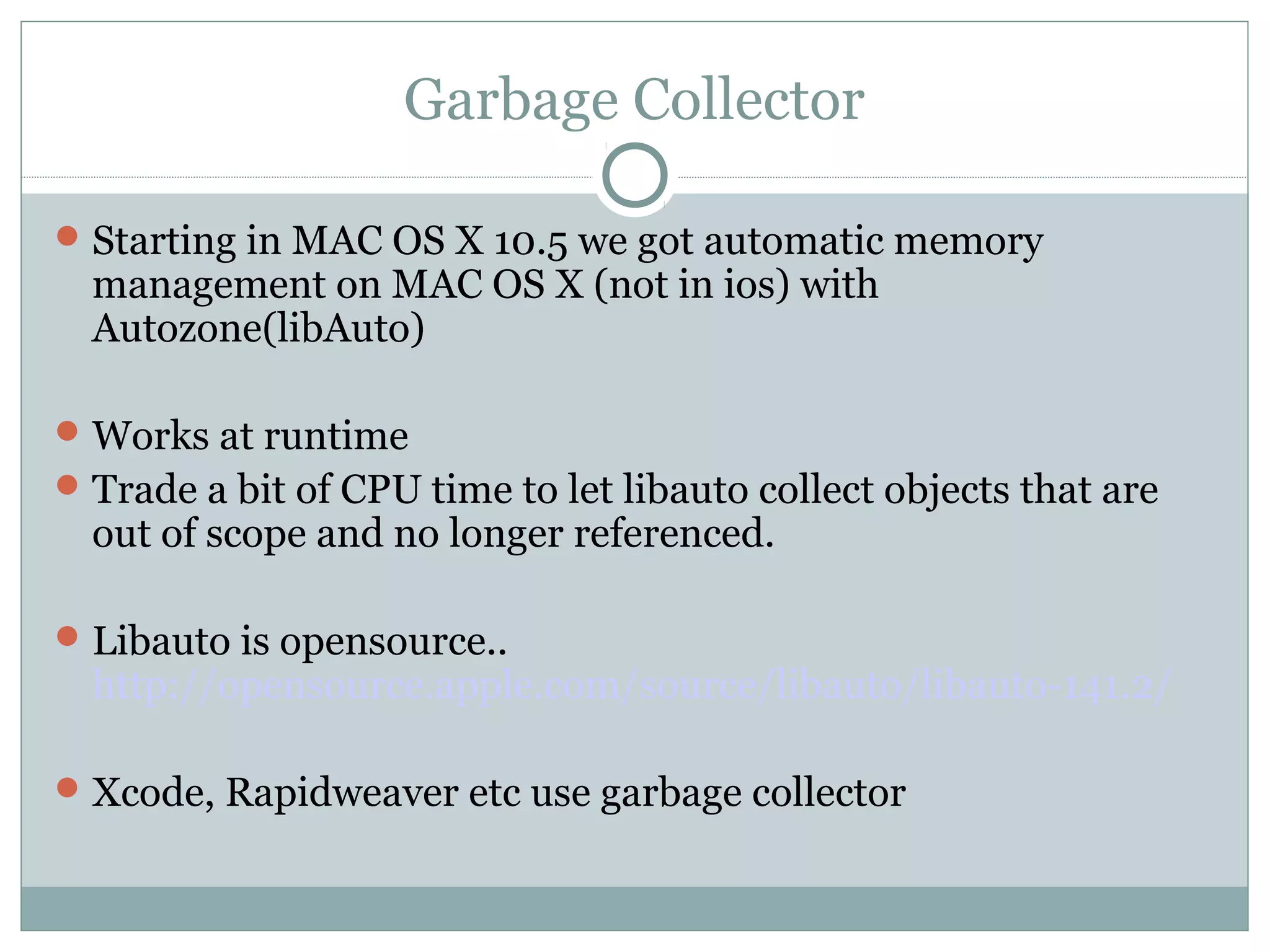 Memory management in Objective C | PPT