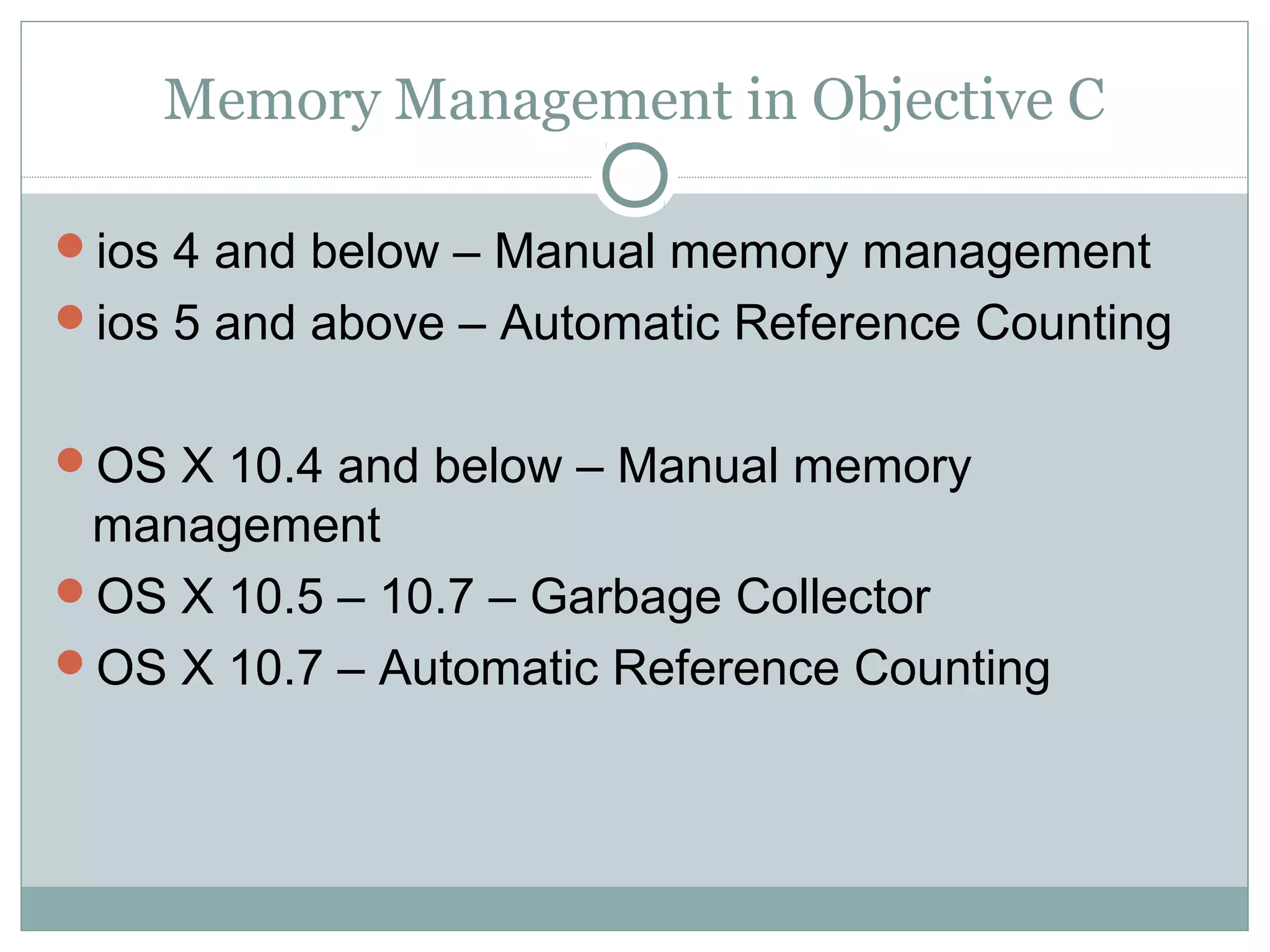 Memory management in Objective C | PPT