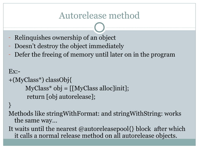 Memory Management In Objective C Ppt