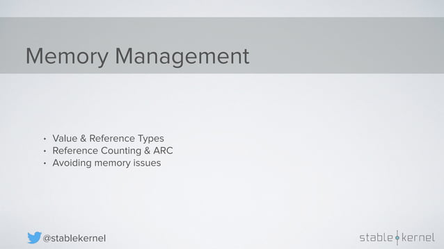 Connect.Tech- Swift Memory Management | PPT