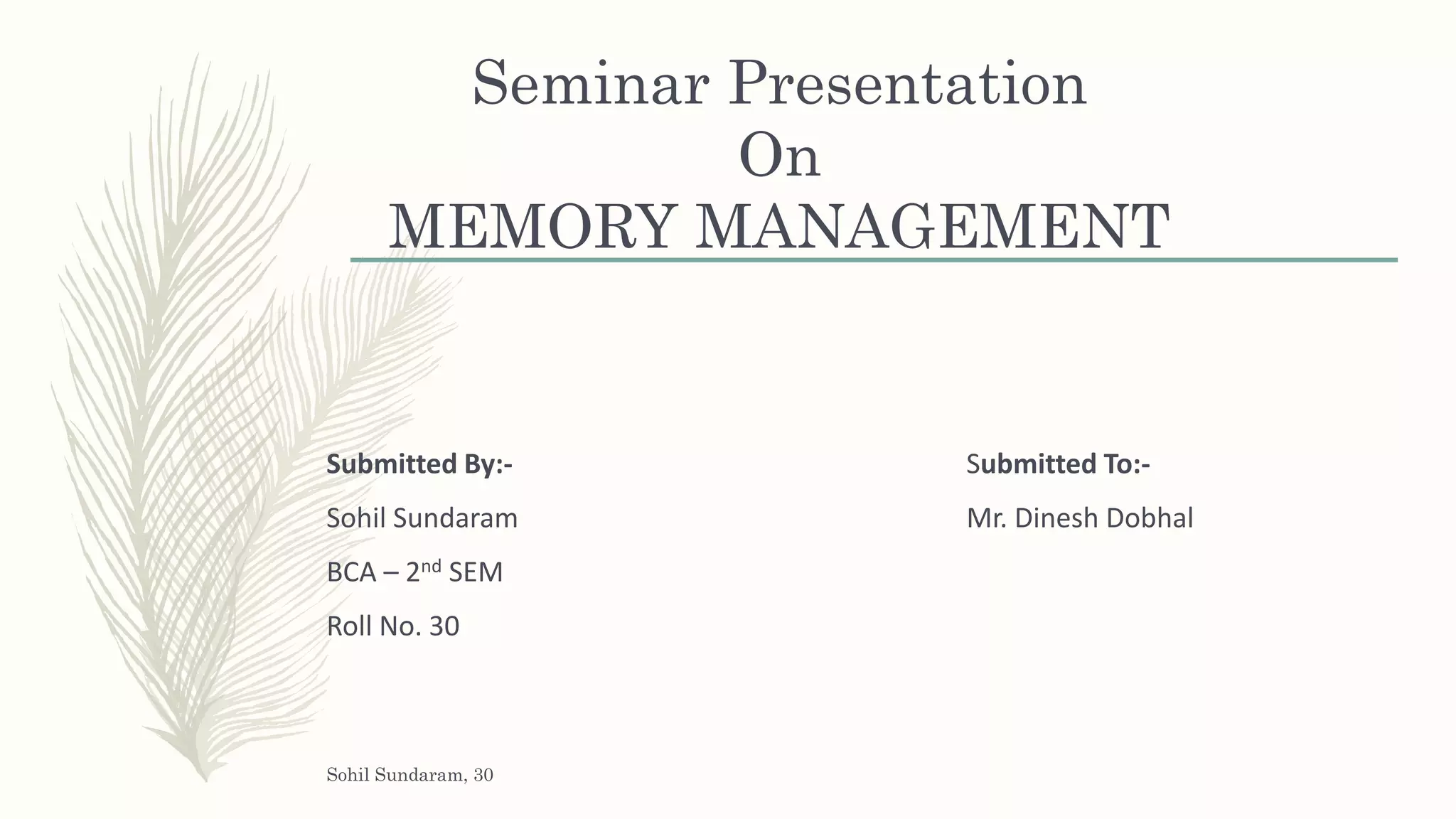 Memory management | PPT