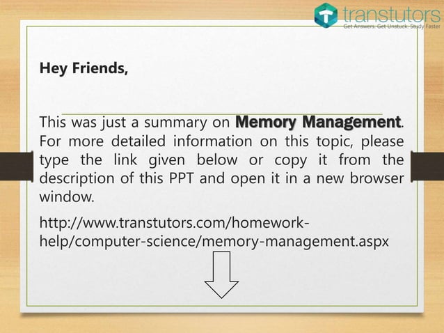 Memory Management | Computer Science | PPT