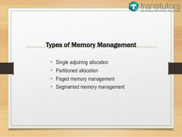 Memory Management Computer Science 