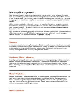 Memory management | DOCX | Operating Systems | Computer Software and ...