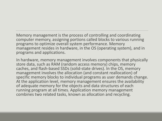 Memory management | PPT | Free Download