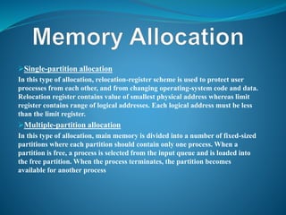 Memory management Assignment Help | PPTX