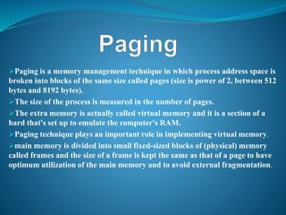 Memory management Assignment Help | PPTX