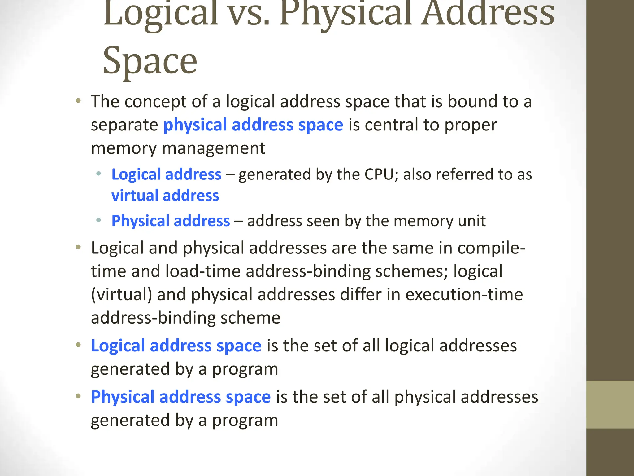Operating systems- Main Memory Management | PPT