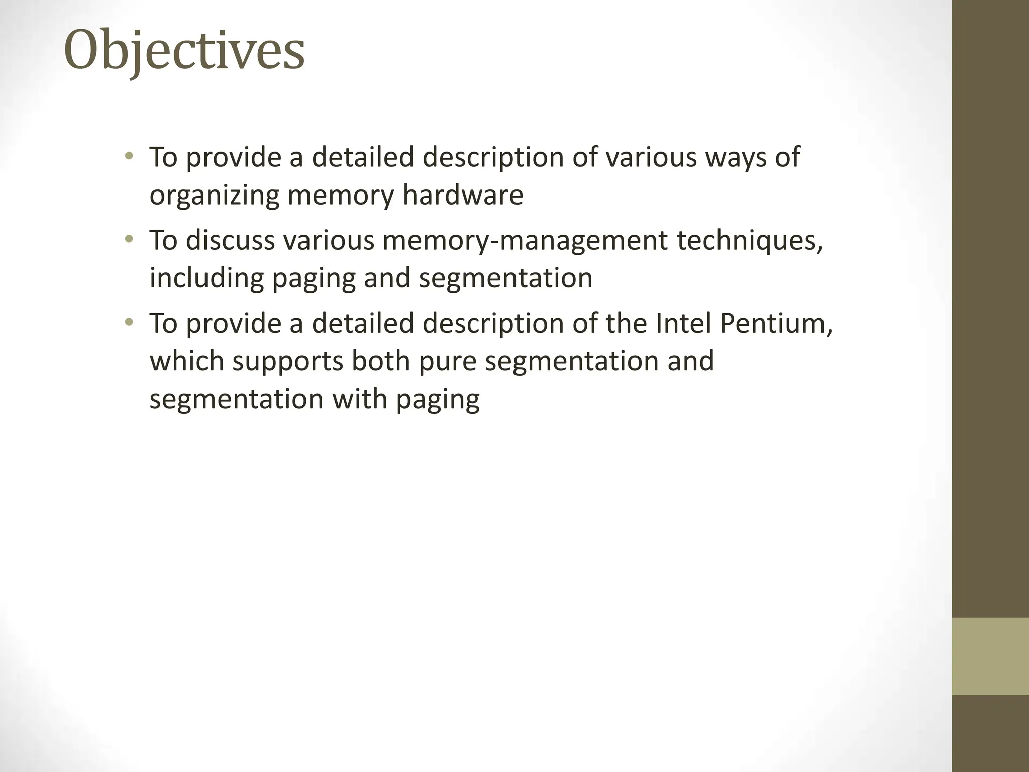 Operating systems- Main Memory Management | PPT