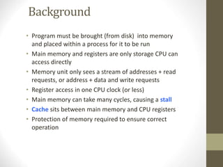 Operating systems- Main Memory Management | PPT