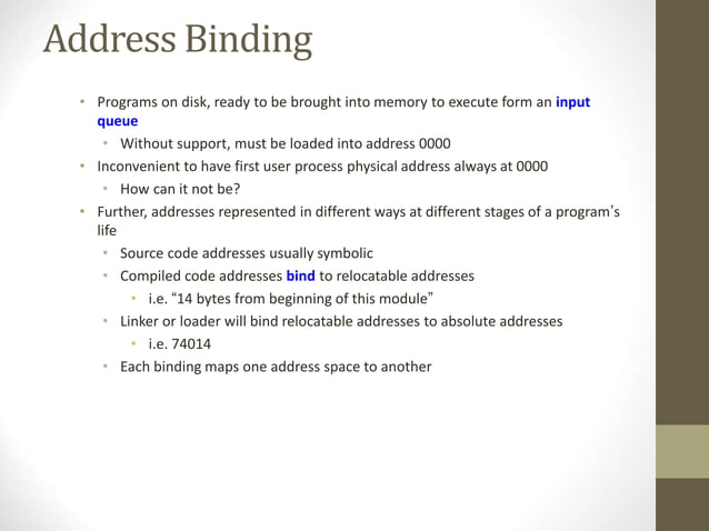 Operating systems- Main Memory Management | PPT | Operating Systems | Computer Software and ...
