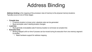 Memory Management slides of operating system | PDF