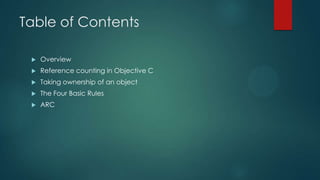 iOS Memory Management | PPTX | Operating Systems | Computer Software and Applications