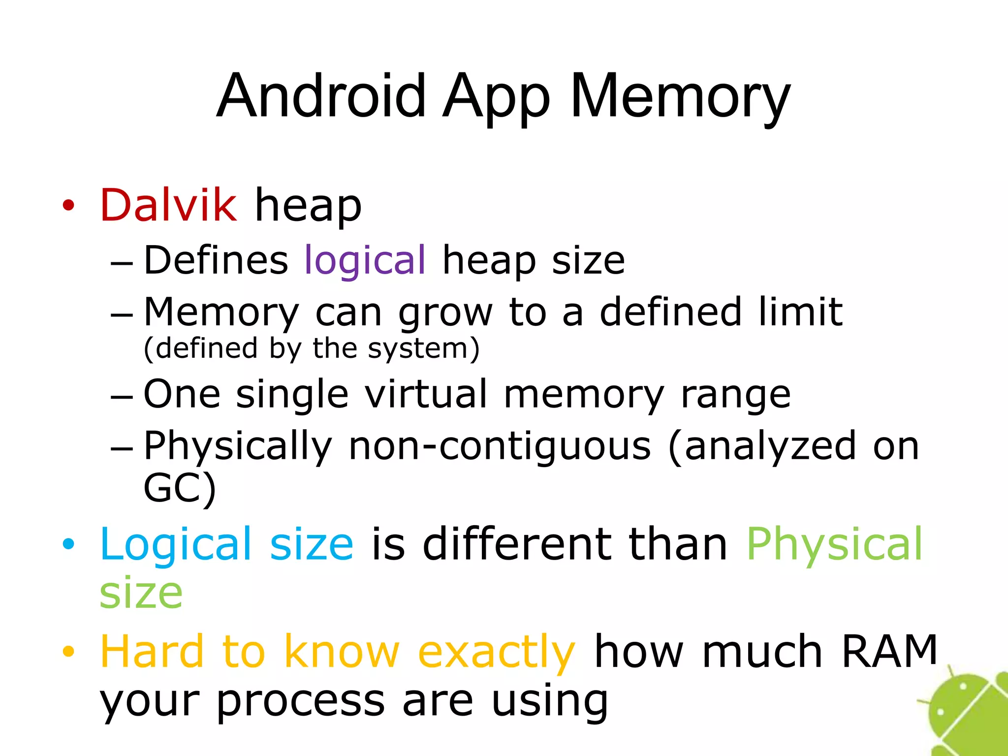Memory management in Andoid | PPTX