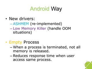 Memory management in Andoid | PPTX