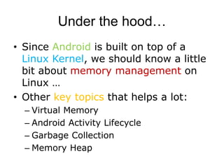 Memory management in Andoid | PPTX