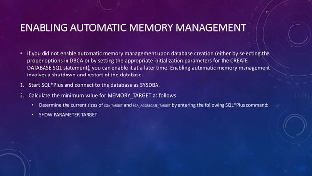 Memory Management In Oracle Ppt