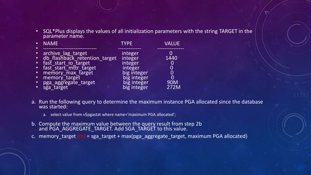 Memory management in oracle | PPTX