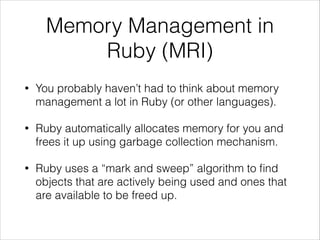 Memory Management in RubyMotion | PDF