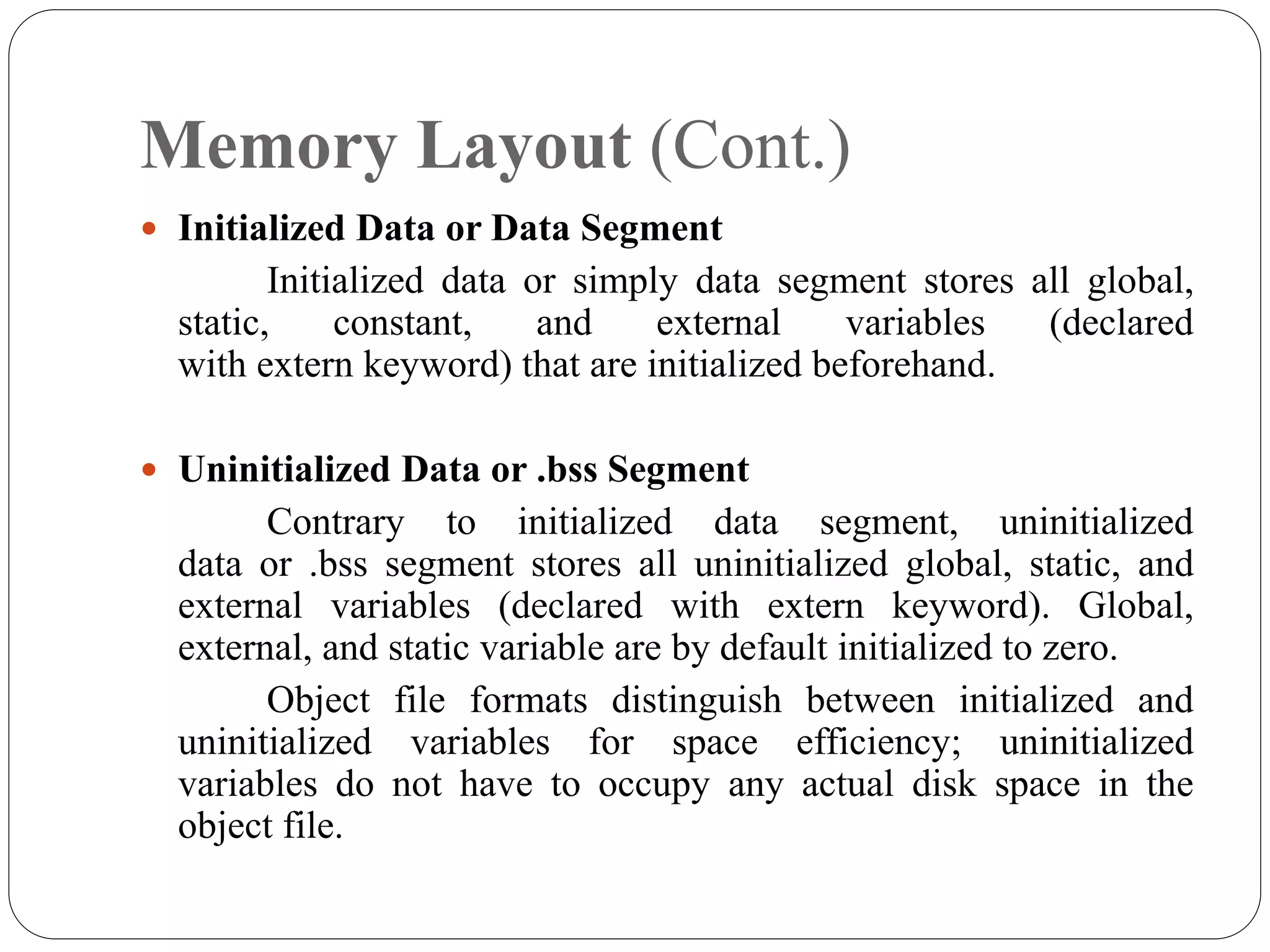 Memory management of datatypes | PPT
