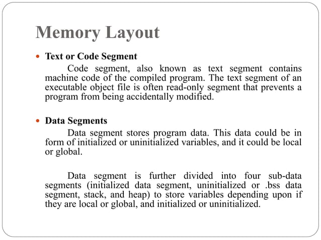 Memory management of datatypes | PPT