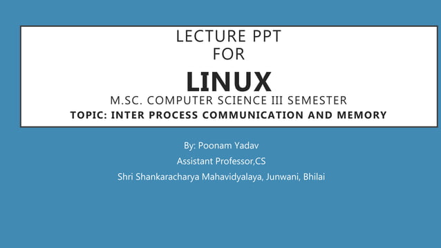 Inter Process communication and Memory Management | PPT