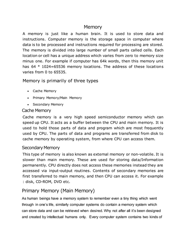 Memory managment | DOCX