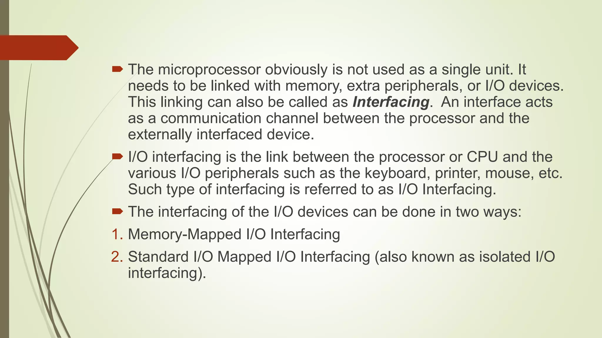 Memory mapped I/O and Isolated I/O | PPT