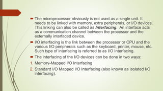 Memory mapped I/O and Isolated I/O | PPTX | Computer Peripherals ...