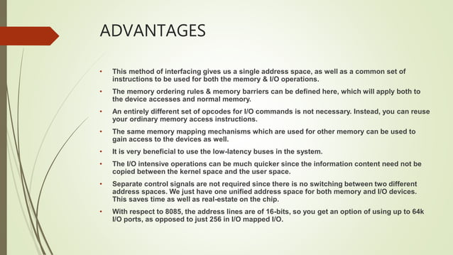 Memory Mapped Io And Isolated Io Pptx Computer Peripherals Computing