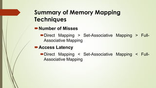 Memory mapping techniques and low power memory design | PPTX
