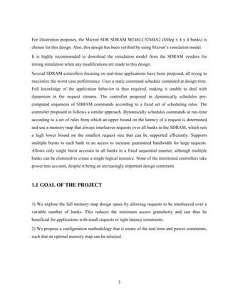 Memory map selection of real time sdram controller using verilog full project report | PDF