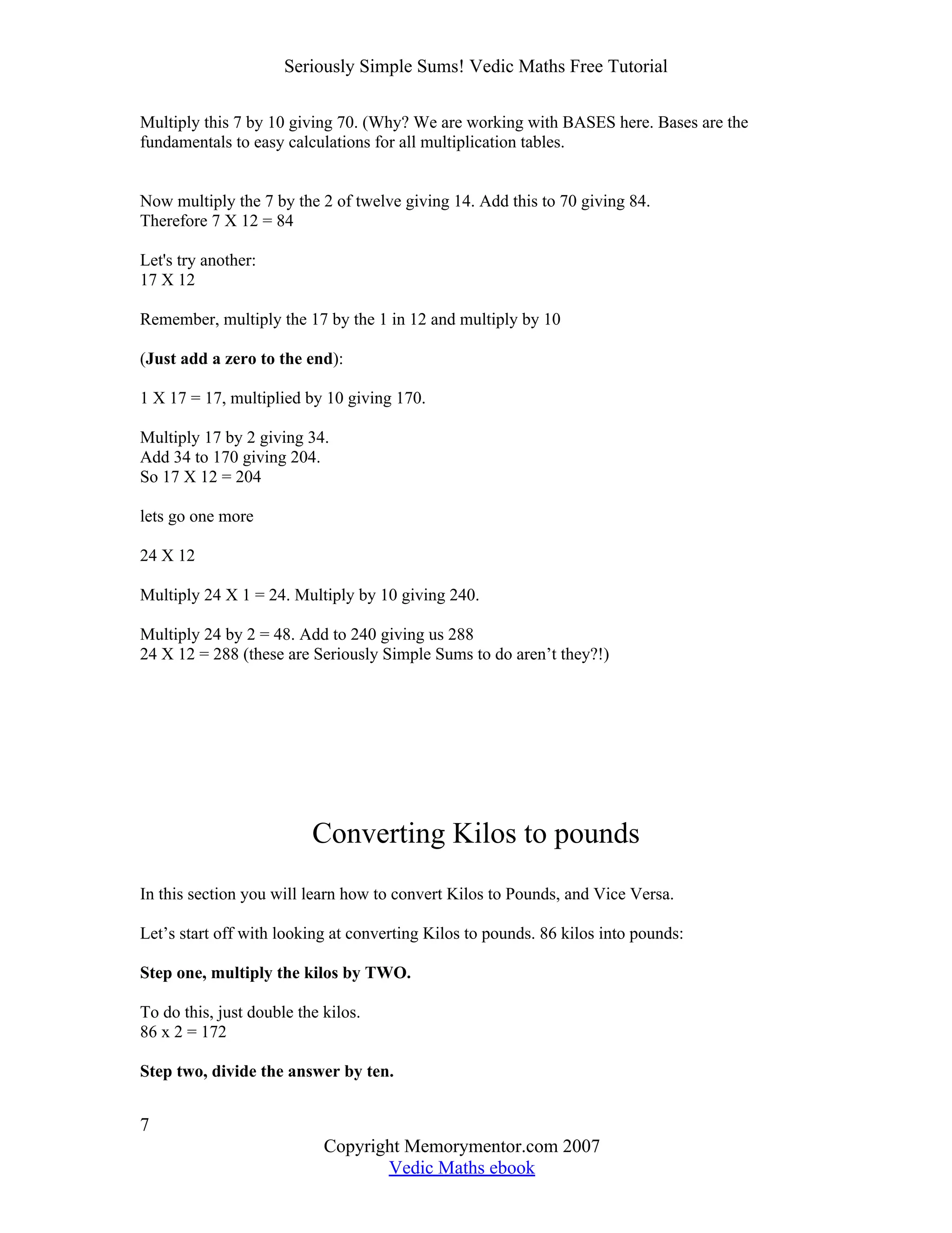 Memorymentor maths tips | PDF