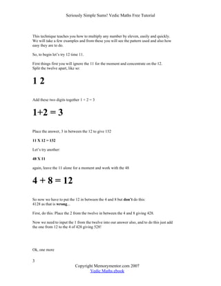 Memorymentor maths tips | PDF
