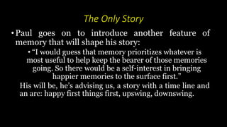 Memory Novel - Theme of Memory and History - The Only Story - Julian ...