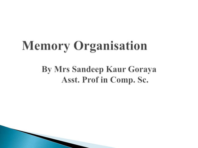 Memory organisation | PPT