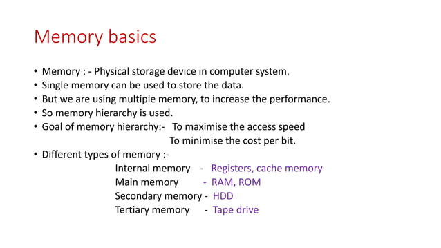 Memory organisation | PPT
