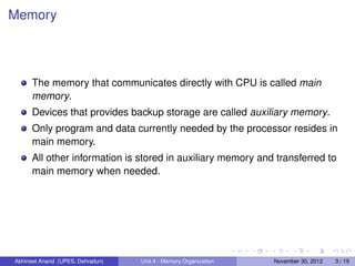 Memory organization | PDF