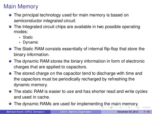 Memory organization