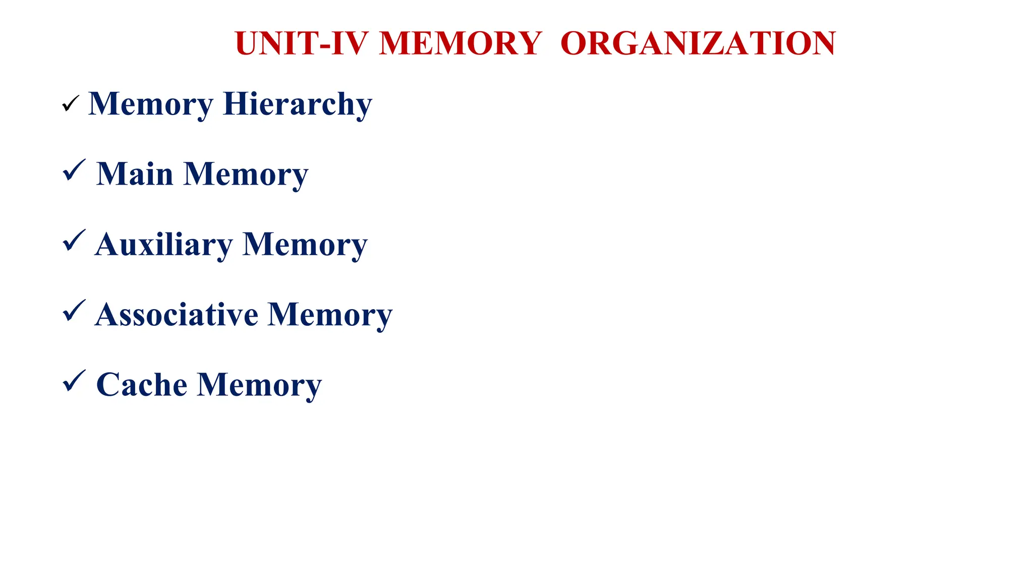 Memory Organization in Computer Organization and Architecture | PPT