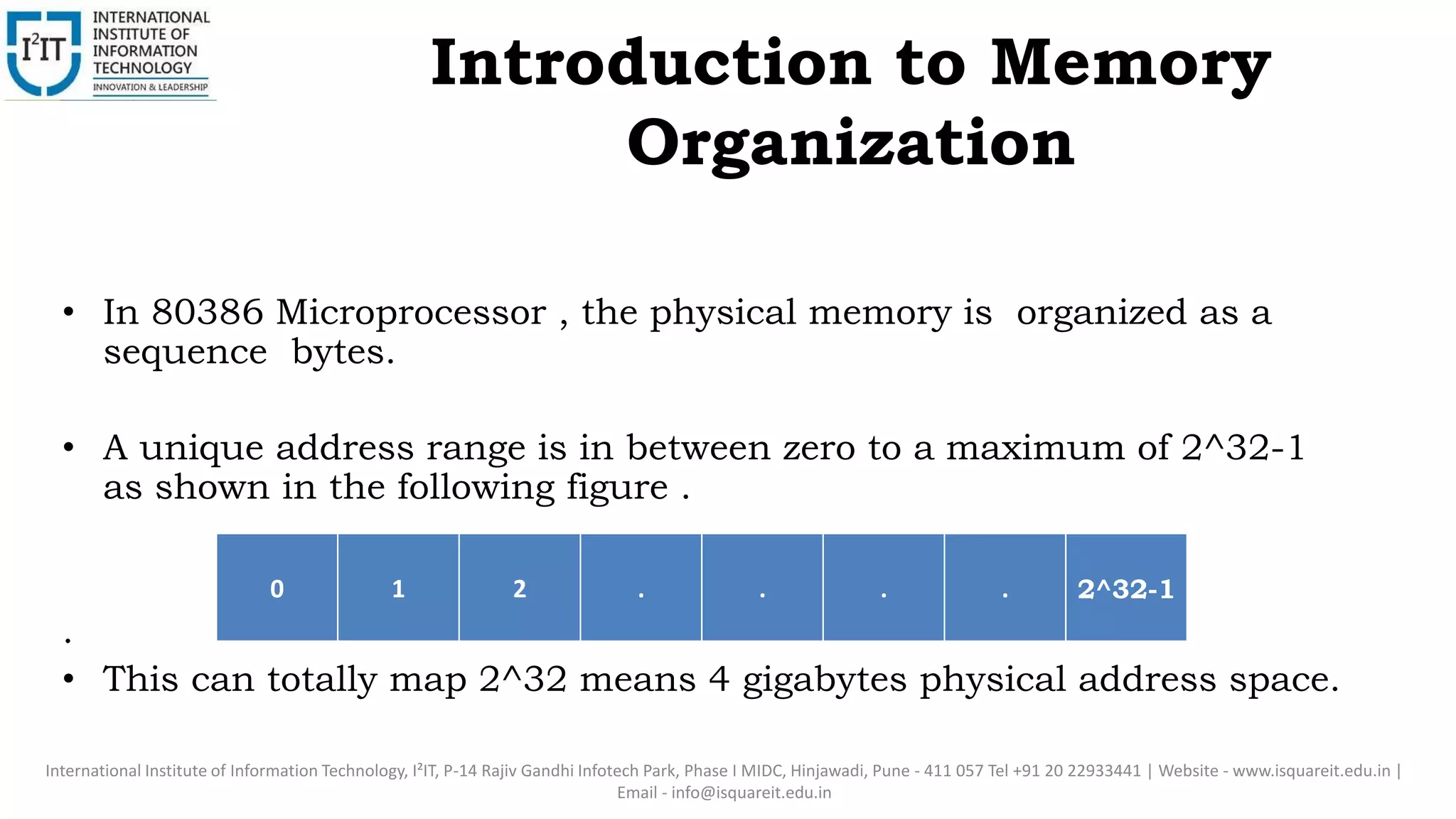Memory Organization in 80386 | PPTX
