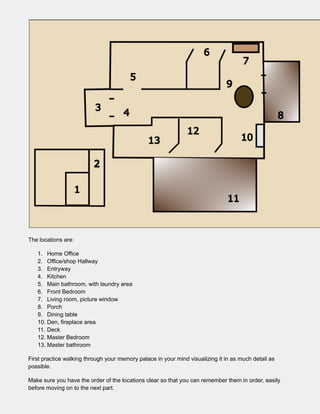 Memory Palace - The Method of Loci - An ancient but effective memory technique | PDF