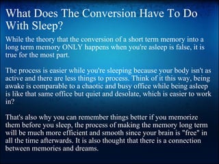 Memory, the types, and how it changes | PPT