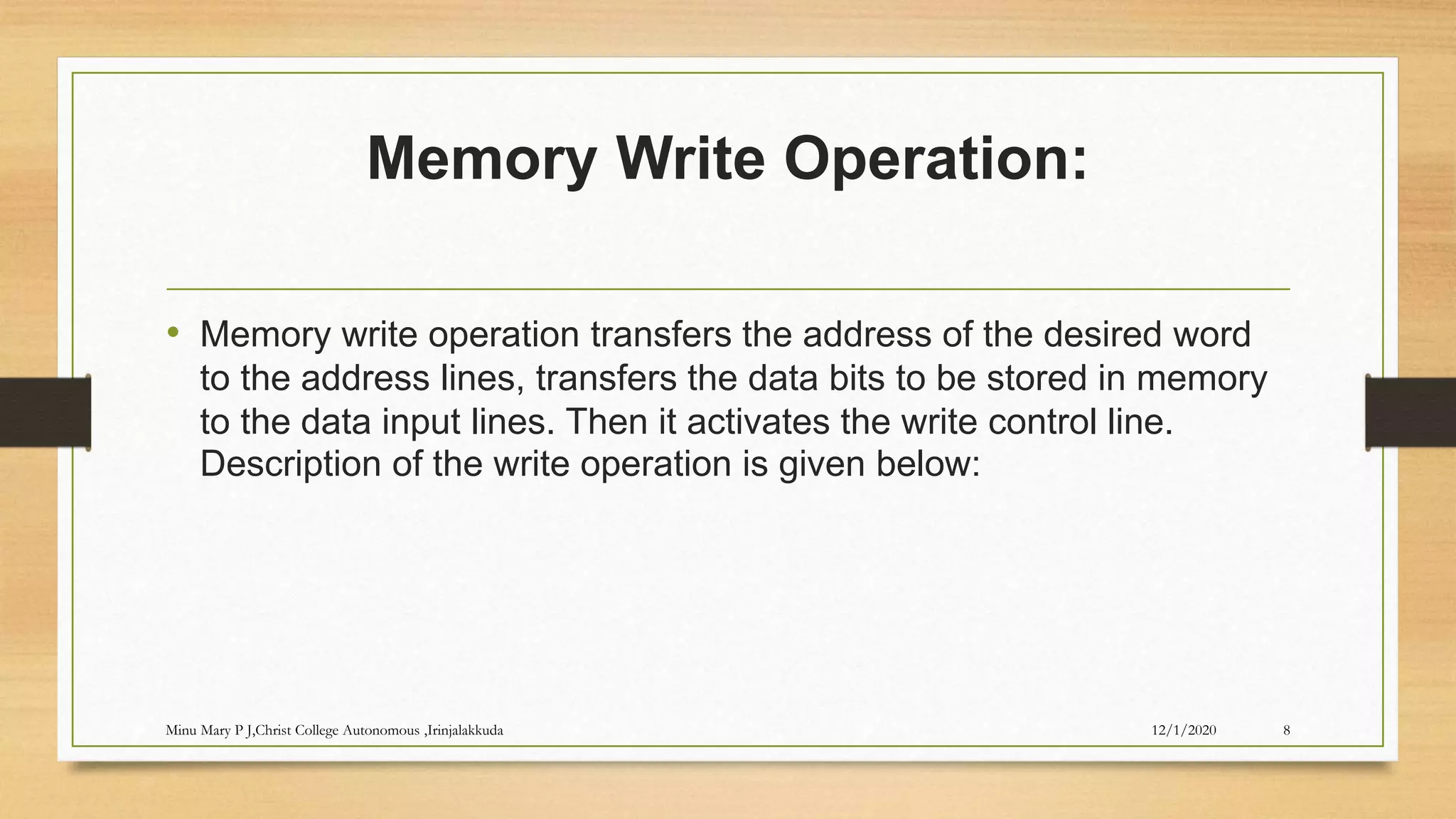 Memory read and write | PPTX