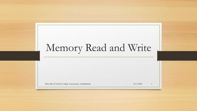 Memory read and write | PPTX