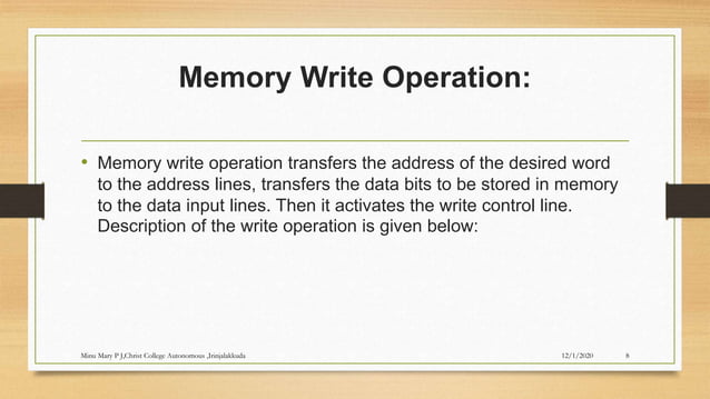 Memory read and write | PPTX