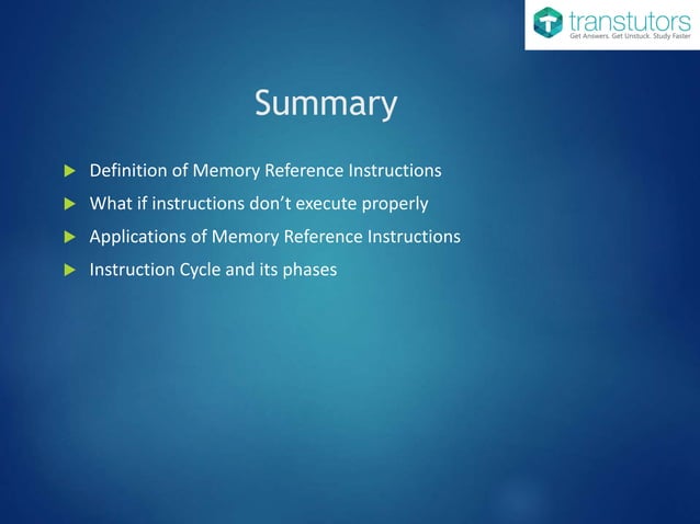 Memory Reference Instructions | Computer Science | PPT