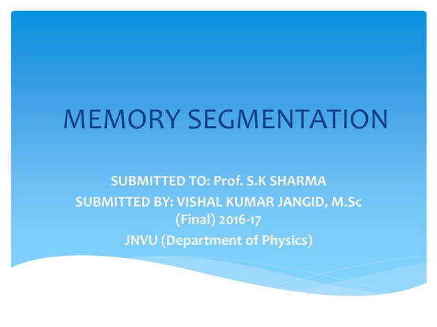 Memory sementation sem | PPT